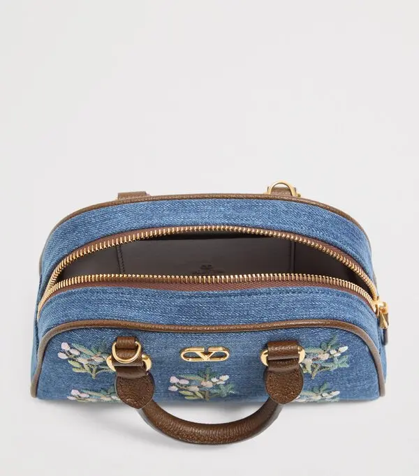 Valentino Garavani Denim Vlogo Signature Top-handle Bag