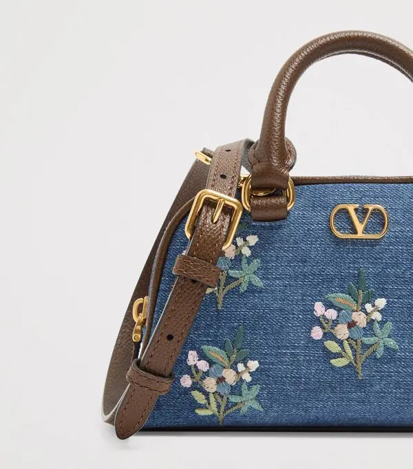 Valentino Garavani Denim Vlogo Signature Top-handle Bag