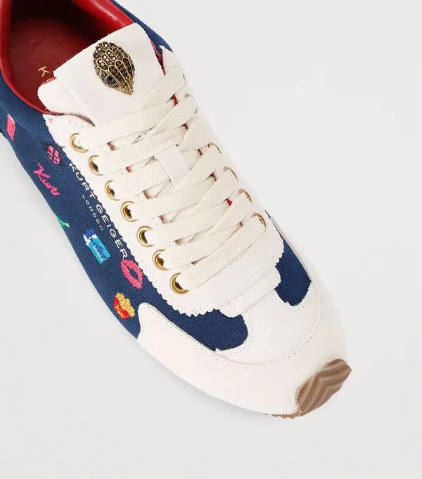 Kurt Geiger Canvas Embroidered Islington Sneakers