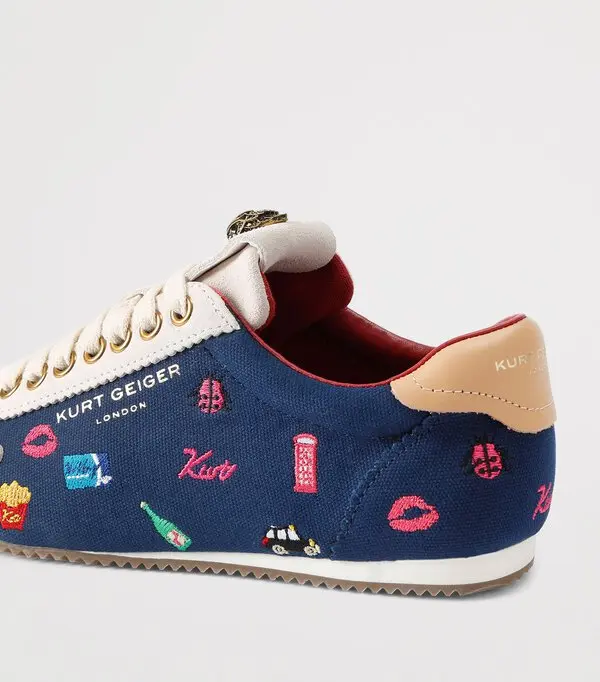 Kurt Geiger Canvas Embroidered Islington Sneakers