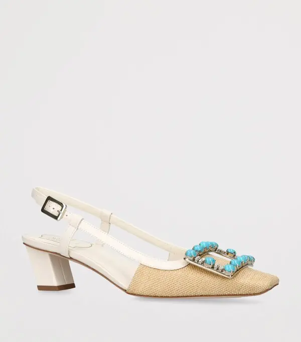 ROGER VIVIER Belle Vivier Slingback Pumps 45 - White