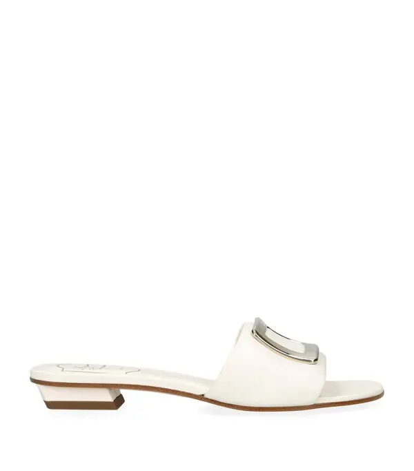 ROGER VIVIER Leather Belle Vivier Mules - Beige