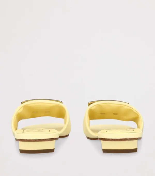 ROGER VIVIER Leather Belle Vivier Mules - Yellow