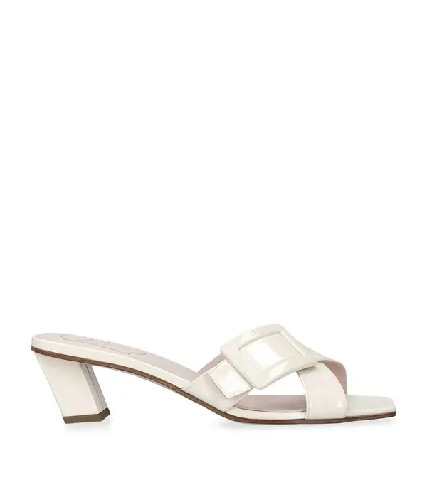 ROGER VIVIER Belle Vivier Leather Mules - Beige