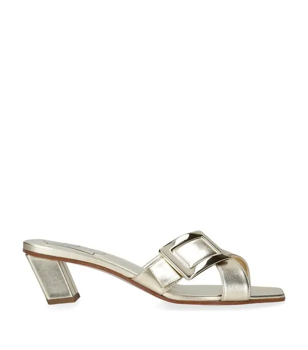 ROGER VIVIER Leather Belle Vivier Mules - Gold