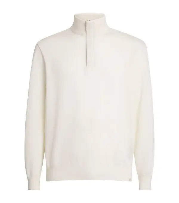 Paul & Shark Virgin Wool Half-zip Sweater - White