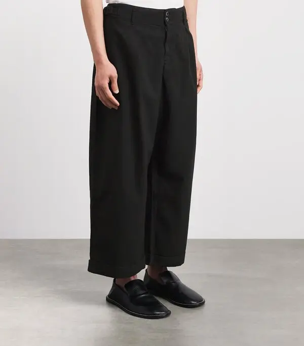 Barena Venezia Cotton Crinkle Wide-leg Trousers