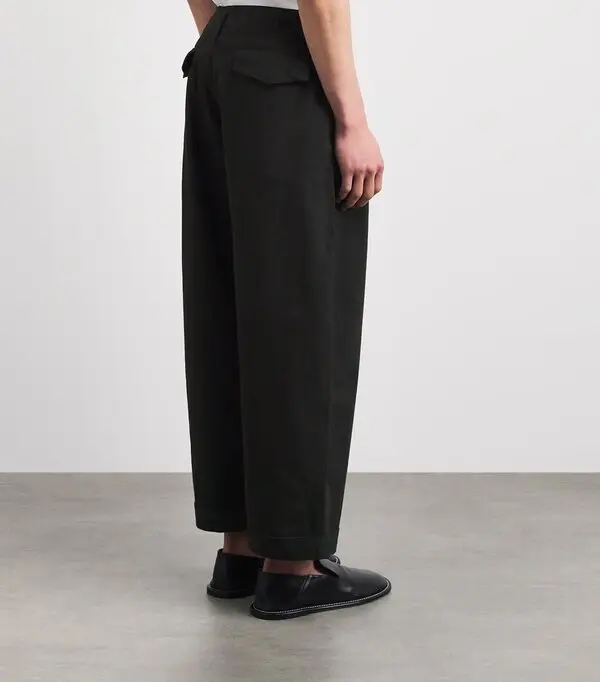 Barena Venezia Cotton Crinkle Wide-leg Trousers