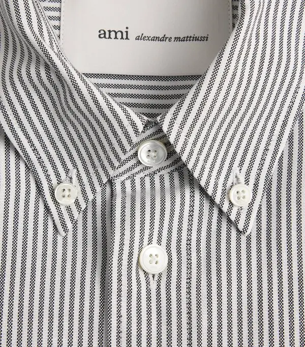 Ami Cotton Logo Button-down Shirt - Black
