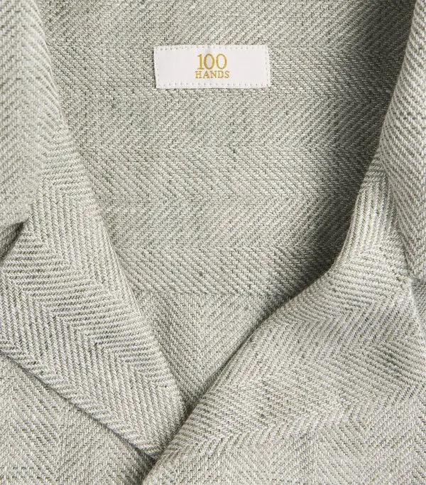 100HANDS Linen-wool Herringbone Overshirt