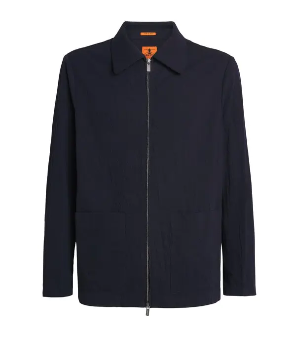 Barena Venezia Cotton-blend Crinkle Overshirt - Navy