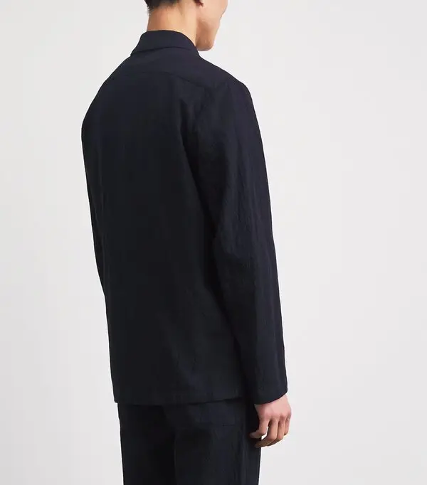 Barena Venezia Cotton-blend Crinkle Overshirt - Navy