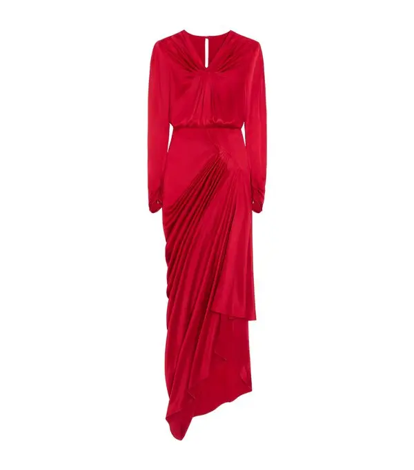 Valentino Garavani Silk Satin Draped Gown