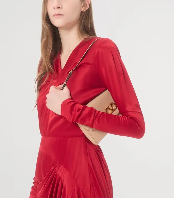 Valentino Garavani Silk Satin Draped Gown