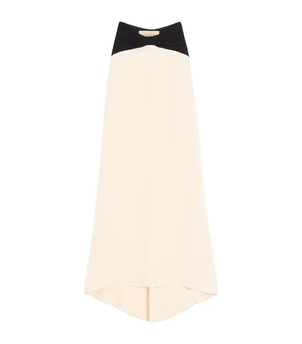 Valentino Garavani Silk Maxi Skirt With Gathered Waist - Ivory