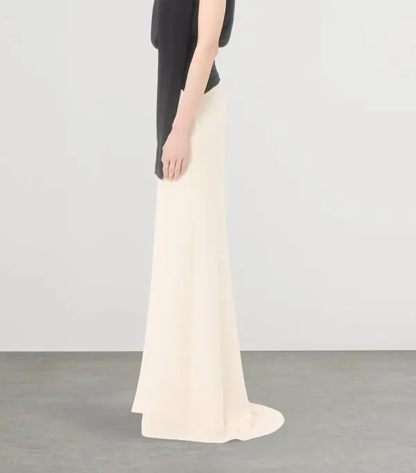 Valentino Garavani Silk Maxi Skirt With Gathered Waist - Ivory