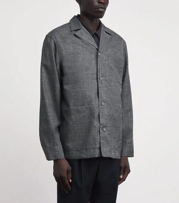 Officine Générale Wool-silk-linen Sheldon Jacket - Grey
