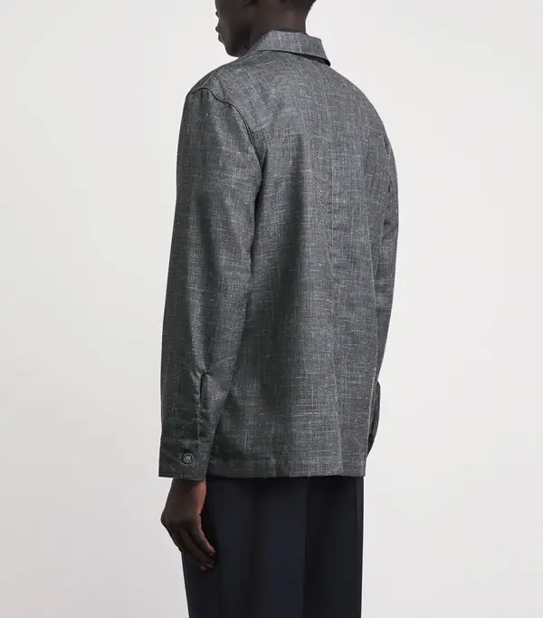 Officine Générale Wool-silk-linen Sheldon Jacket - Grey