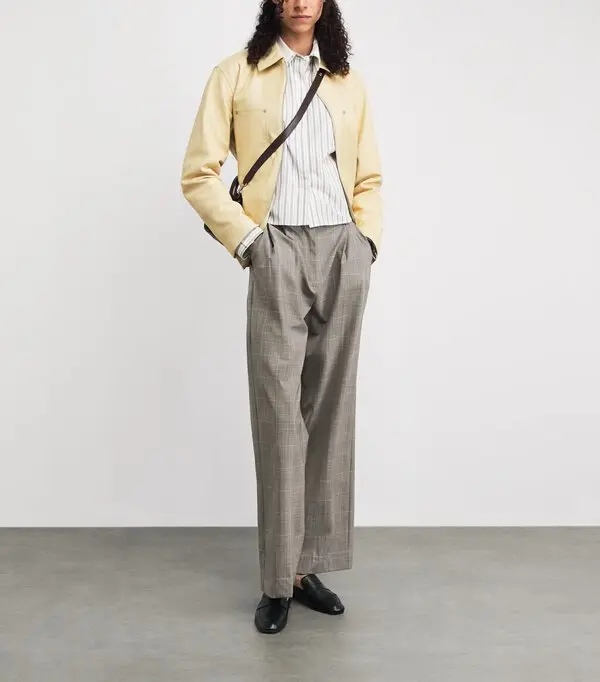 Maje Wool-blend Check Tailored Trousers