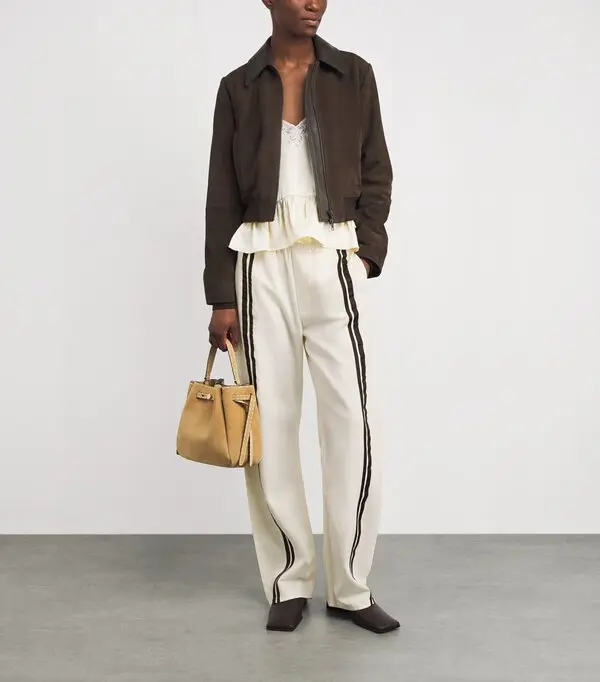 Rag & Bone Stripe Logan Relaxed Jeans - Ivory