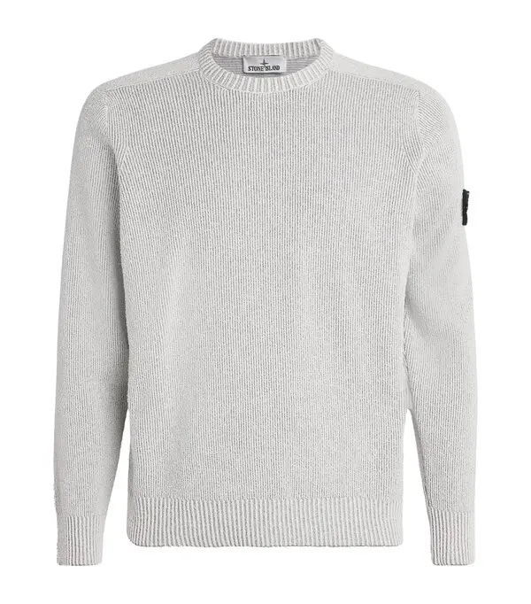 Stone Island Cotton-blend Rib Bouclé Sweater - Grey