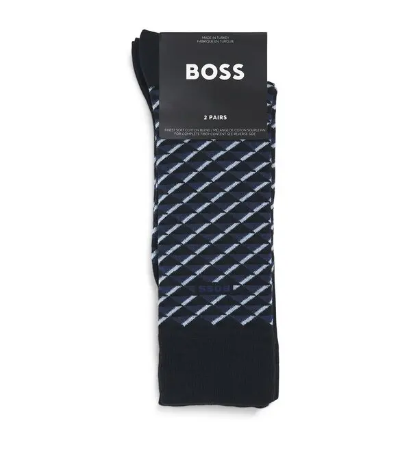 BOSS Cotton-blend Mini Pattern Socks - Blue