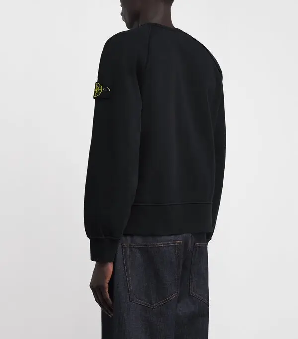 Stone Island Organic Cotton Raglan-sleeve Sweatshirt - Black