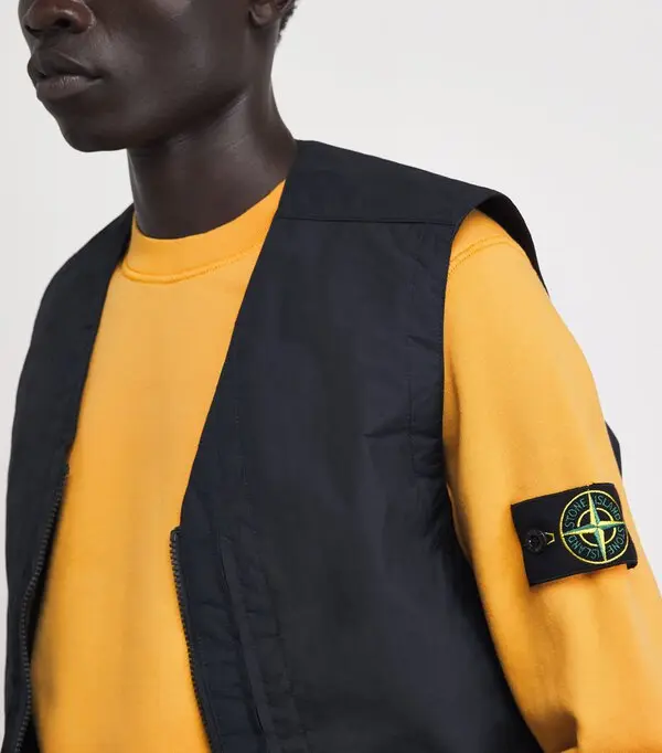 Stone Island Cotton Logo Sweatshirt - Yellow