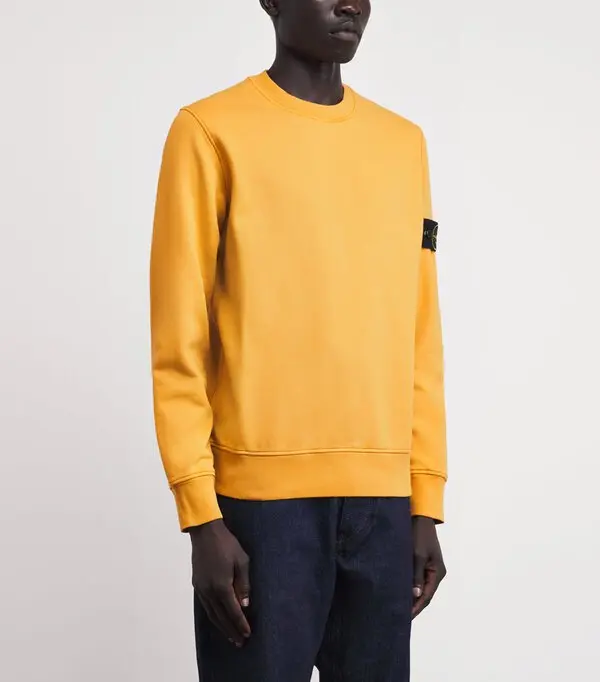 Stone Island Cotton Logo Sweatshirt - Yellow