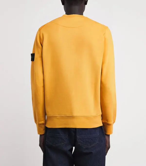 Stone Island Cotton Logo Sweatshirt - Yellow