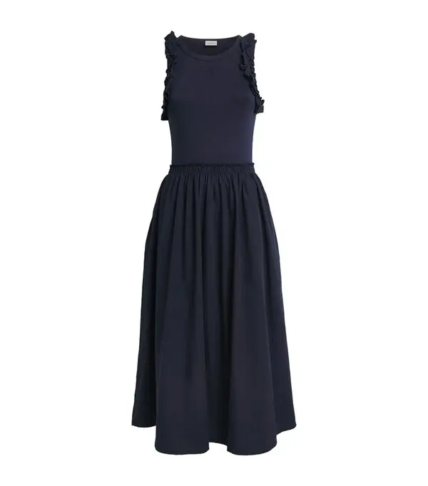 Claudie Pierlot Cotton Ruffled Midi Dress - Blue