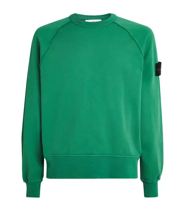 Stone Island Organic Cotton Raglan-sleeve Sweatshirt - Green