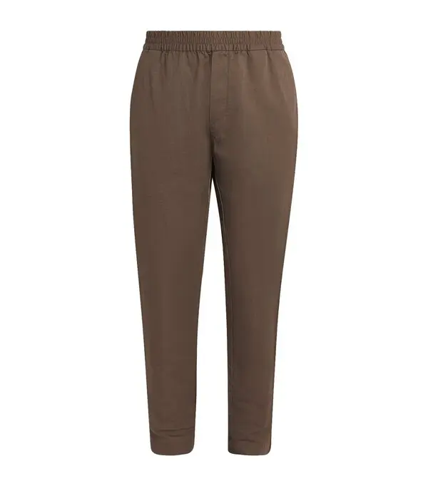 Sunspel Cotton-linen Straight Trousers - Brown