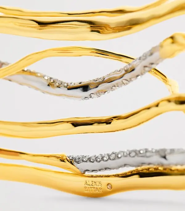 Alexis Bittar Plated Solanales Crystal Woven Collar Necklace