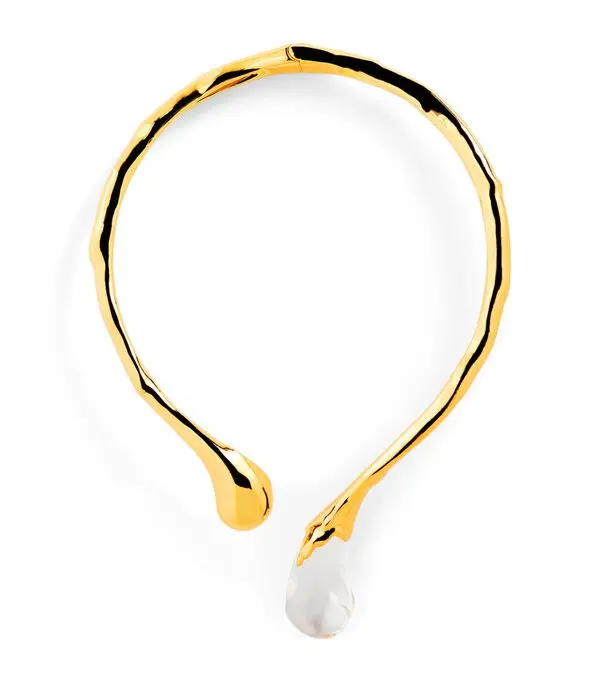Alexis Bittar Plated Liquid Lucite Sprout Necklace - Gold