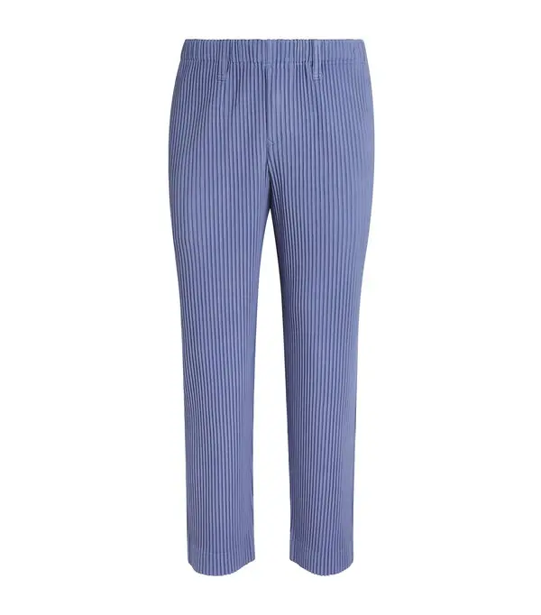 Issey Miyake Pleated Straight Trousers - Blue