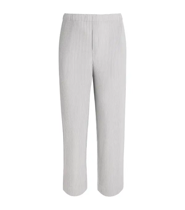 Issey Miyake Pleated Straight Trousers - Grey
