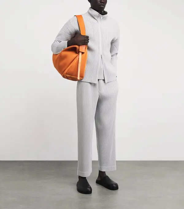 Issey Miyake Pleated Straight Trousers - Grey