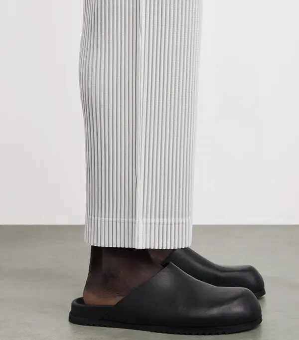Issey Miyake Pleated Straight Trousers - Grey