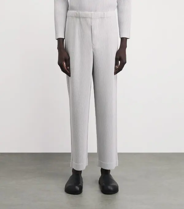 Issey Miyake Pleated Straight Trousers - Grey