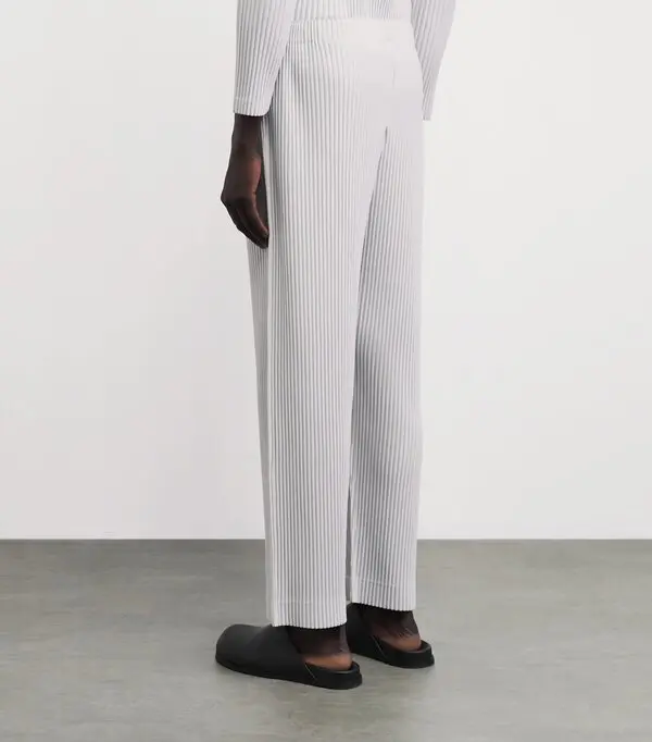 Issey Miyake Pleated Straight Trousers - Grey
