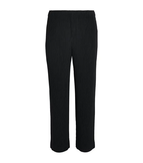 Issey Miyake Pleated Straight Trousers - Black
