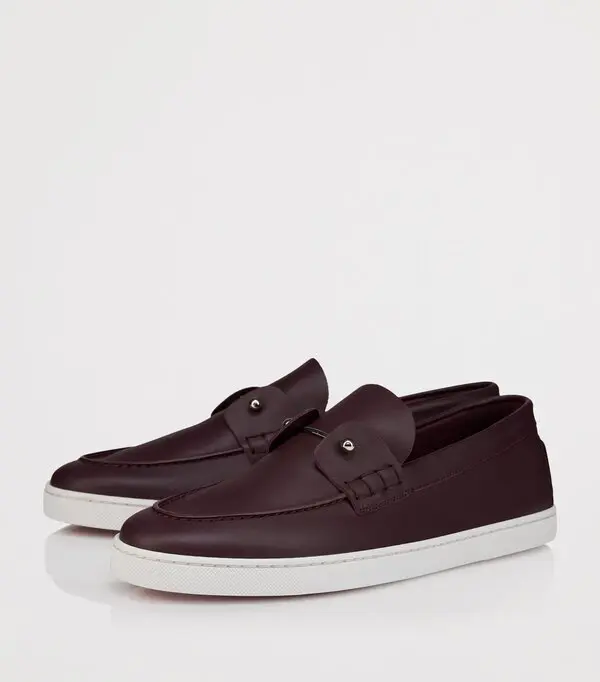 CHRISTIAN LOUBOUTIN Chambeliboat Leather Loafers - Red