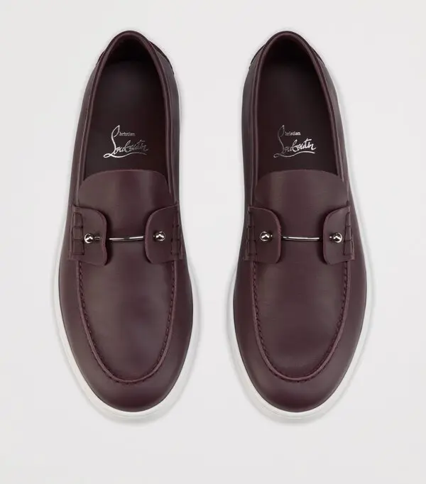 CHRISTIAN LOUBOUTIN Chambeliboat Leather Loafers - Red