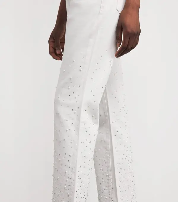 Good American Embellished Good Icon Straight Jeans - White