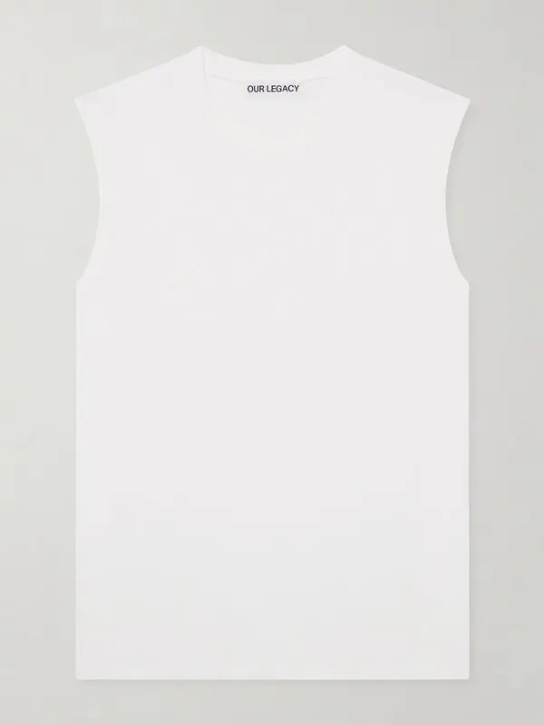 Our Legacy Printed Cotton-jersey Tank Top - White