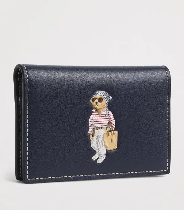 Polo Ralph Lauren Leather Polo Bear Folded Card Holder
