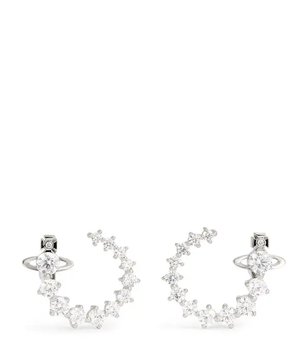 VIVIENNE WESTWOOD Embellished Lydia Hoop Earrings - Silver