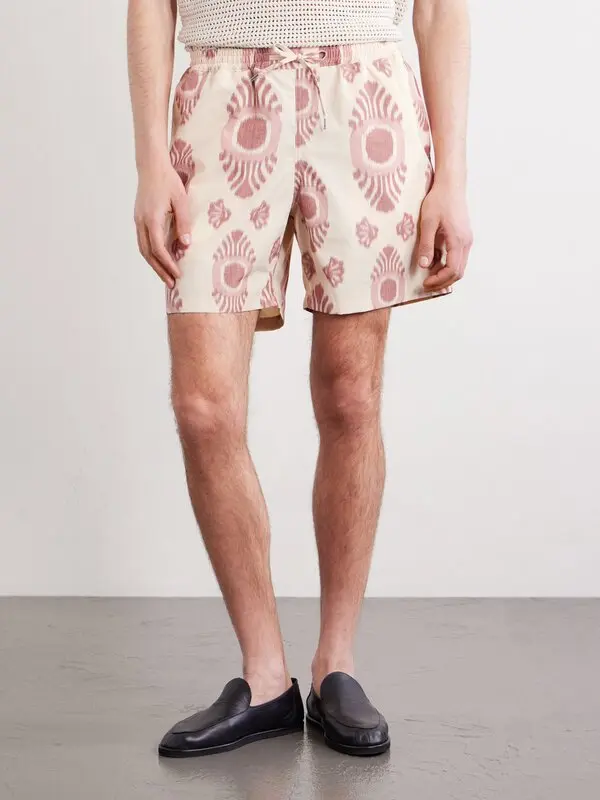 A KIND OF GUISE Volta Straight-leg Cotton-blend Jacquard Shorts - Pink