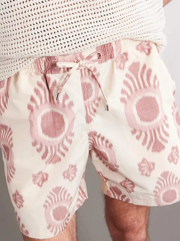 A KIND OF GUISE Volta Straight-leg Cotton-blend Jacquard Shorts - Pink